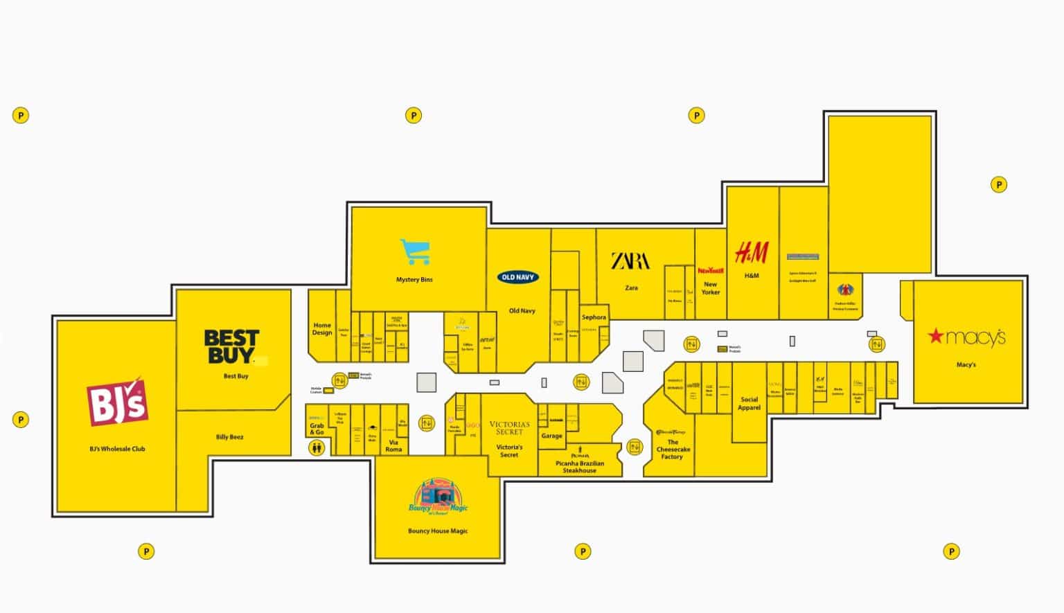 Queens Center Mall Directory Map (Stores & Shops)
