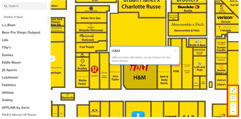 Eastview Mall Directory Map