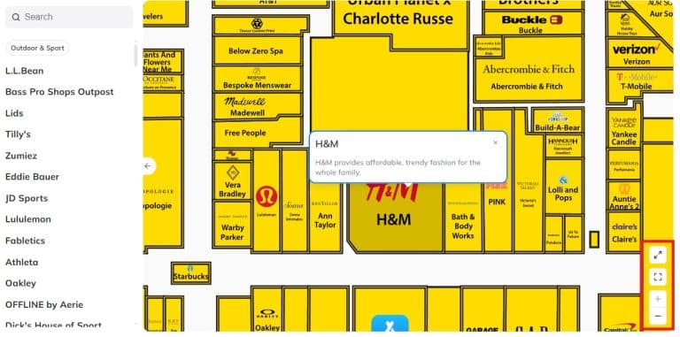Eastview Mall Directory Map